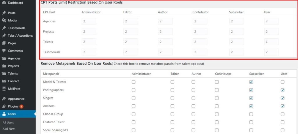 Talent Profiles Create Limit Based On User Roles Sites Spark Support